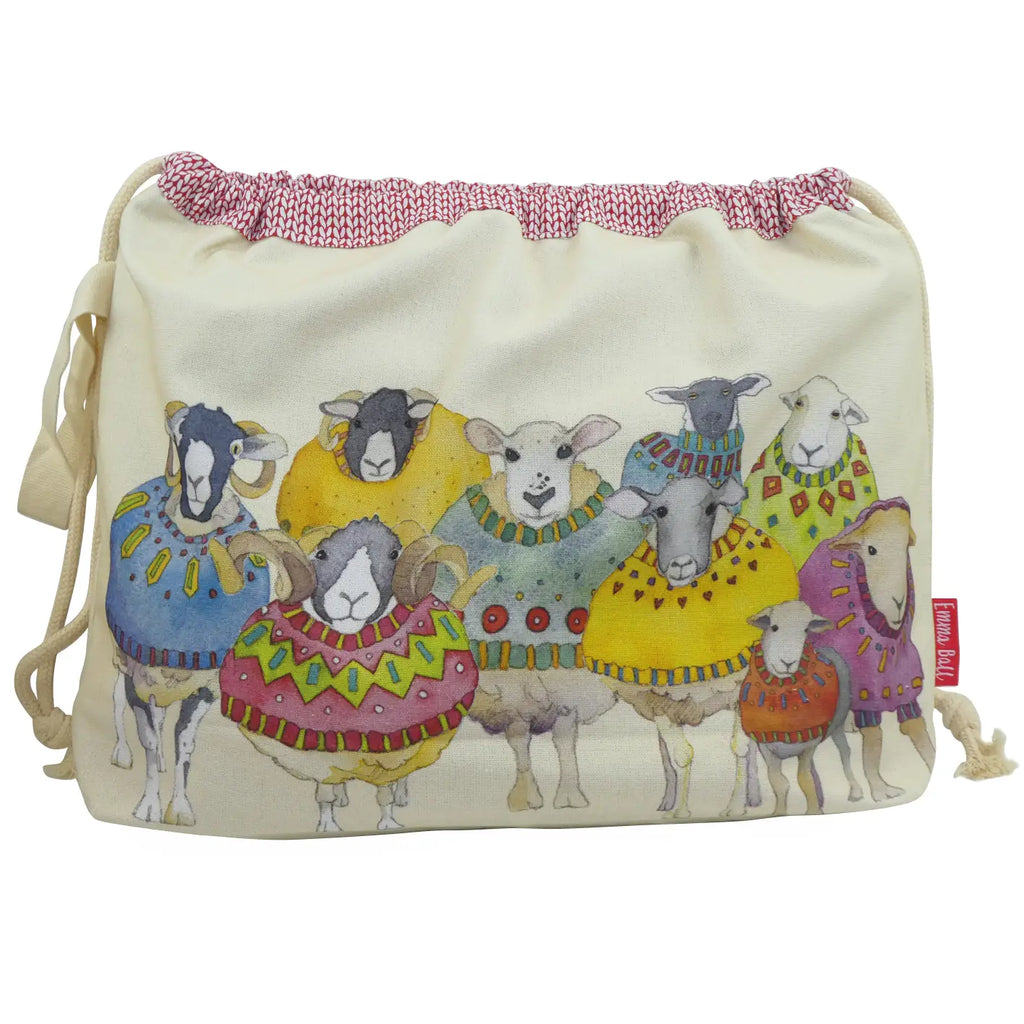 Emma Ball Sheep in Sweaters Drawstring Bag – Black Sheep Yarns